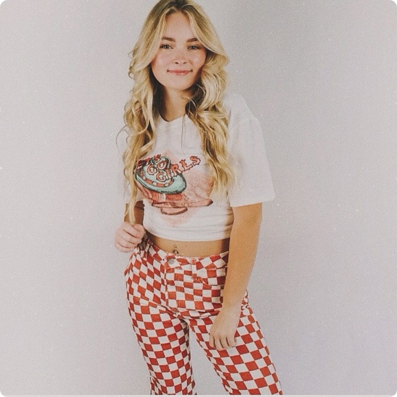 Jeans | Checker Denim Stretchy High Waist Boho Bell Bottom Flare Jeans ...